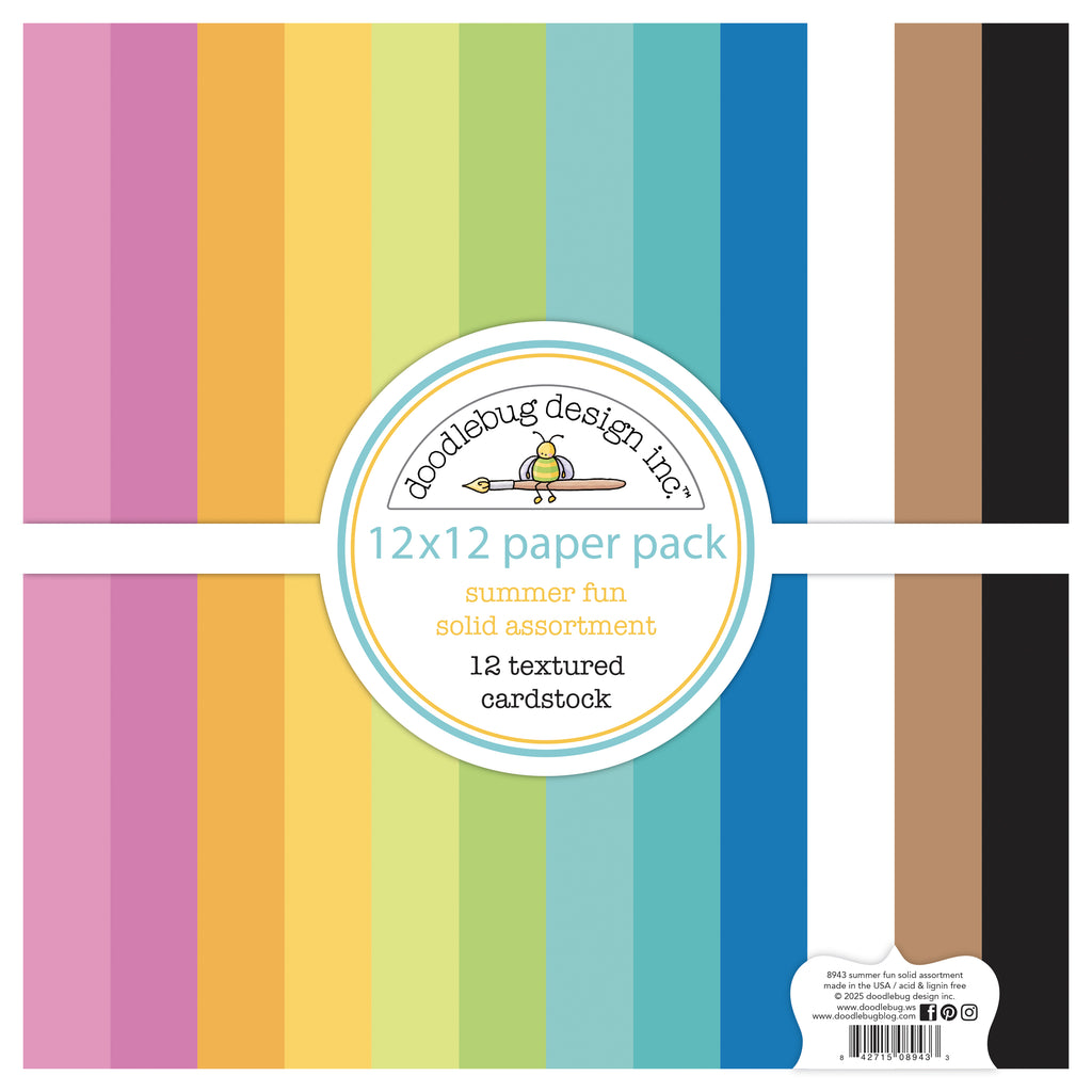 Doodlebug Design Summer Fun Cardstock Assortment Pack | Paper Wiz, Inc.