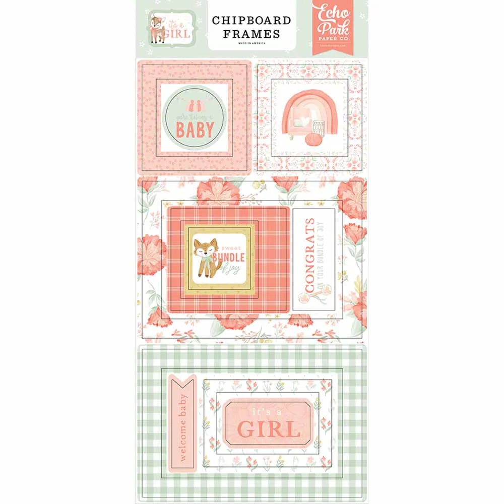 Echo Park Paper Co. - It's A Girl Collection - Chipboard Frames - LAST ...